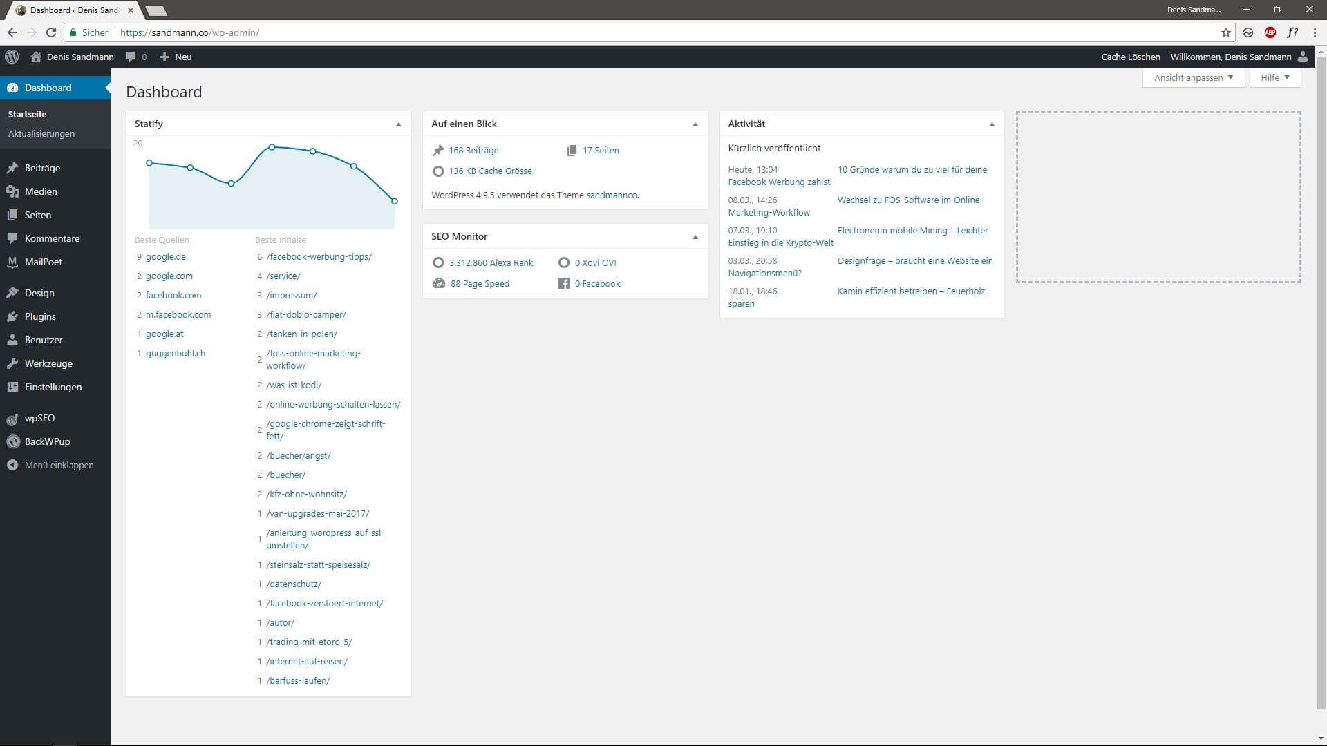 WordPress-Analyse ohne Tracking-Cookie? Statify im Fokus